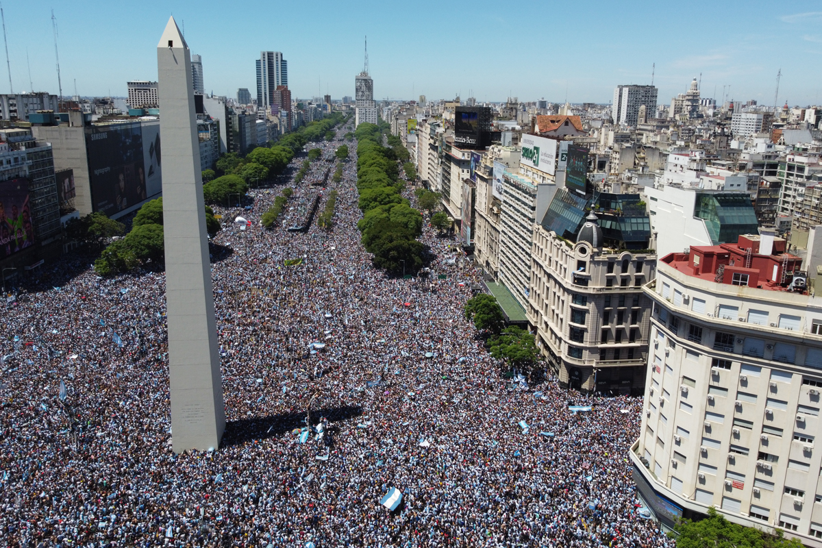 Las imágenes de una fiesta popular con los campeones del mundo